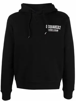 Dsquared2 Logo-print Cotton Hoodie - Black