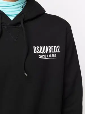 Dsquared2 Logo-print Cotton Hoodie - Black