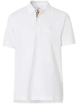 Burberry Logo-embroidery Cotton-piqué Polo Shirt - White