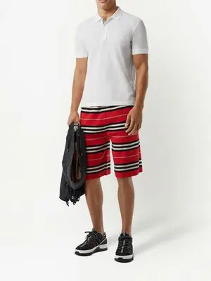 Burberry Logo-embroidery Cotton-piqué Polo Shirt - White