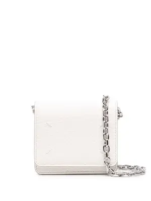 MAISON MARGIELA Four-stitch Leather Chain Wallet - White