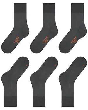 Falke Run Crew Socks Pack Of 3 - Dark Grey