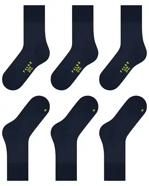Falke Run Crew Socks Pack Of 3 - Marine