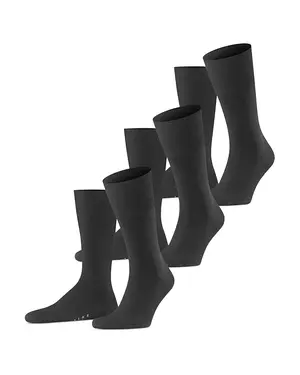 Falke Airport Wool Blend Crew Socks Pack Of 3 - Black