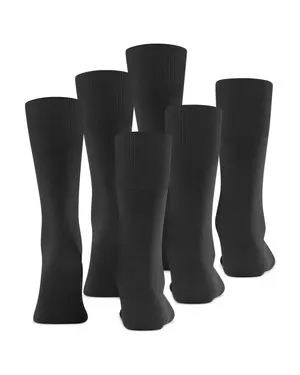 Falke Airport Wool Blend Crew Socks Pack Of 3 - Black