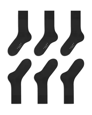 Falke Airport Wool Blend Crew Socks Pack Of 3 - Black