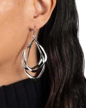 Alexis Bittar Liquid Orbiting Wire Earrings Silver