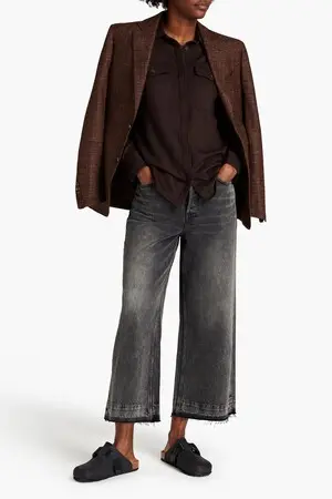 Rag & Bone Maya Cropped Wide-leg Jeans - Charcoal