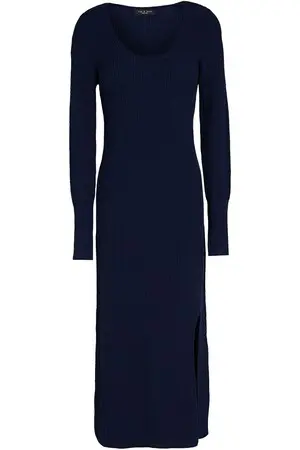Rag & Bone Sunny Ribbed Cottonblend Midi Dress - Navy