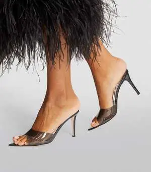 GIANVITO ROSSI Plexi Elle Peep Toe Heels 105