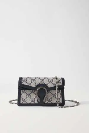 Gucci Dionysus Super Mini Leather-trimmed Coated-canvas Shoulder Bag