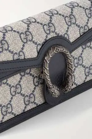 Gucci Dionysus Super Mini Leather-trimmed Coated-canvas Shoulder Bag