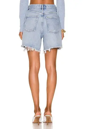 AGOLDE Stella High Rise Baggy Short In Blue