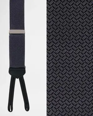Trafalgar Monte Bello Interlocked Silk Braces - Graphite