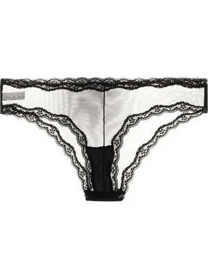 Fleur Du Mal Sheer Tulle Bikini Briefs - Black