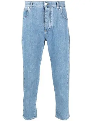 Balmain Embossed Logo Cropped Jeans