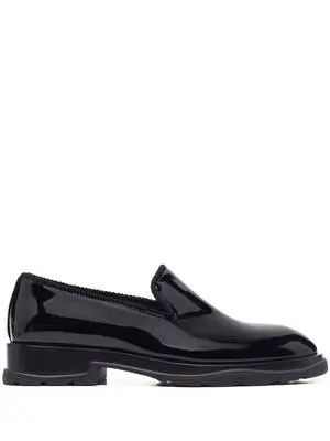 Alexander McQueen High-shine Round-toe Loafers - Black