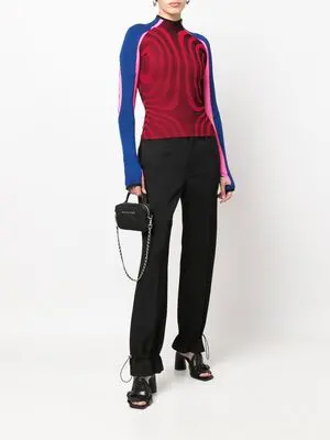PAOLINA RUSSO Ribbed Long-sleeve Top - Red