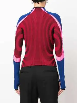 PAOLINA RUSSO Ribbed Long-sleeve Top - Red