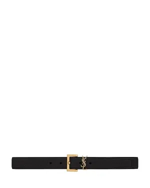 Saint Laurent Cassandre Belt With Square Buckle - Black