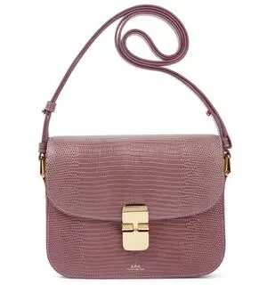 A.p.c. Grace Small Croc-effect Leather Shoulder Bag