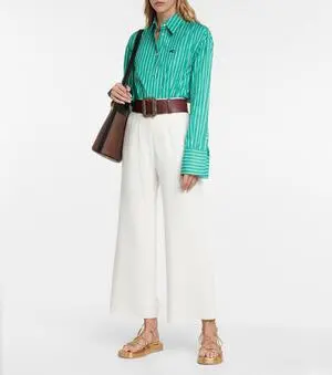 Etro Pleated High-rise Cropped Trousers