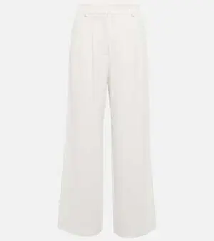 Etro Pleated High-rise Cropped Trousers - White