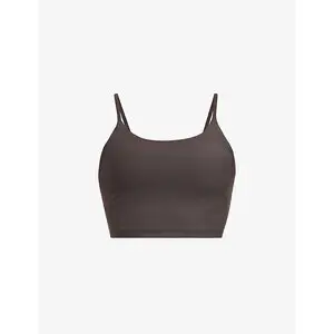 ADANOLA Tank Round-neck Stretch-woven Bralette - Coffee Bean