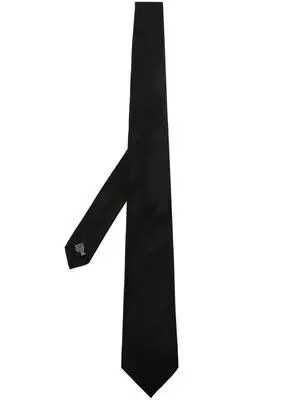 Emporio Armani Pointed Silk Neck Tie - Black