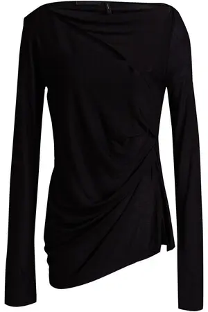 Helmut Lang Ruched Cutout Jersey Top