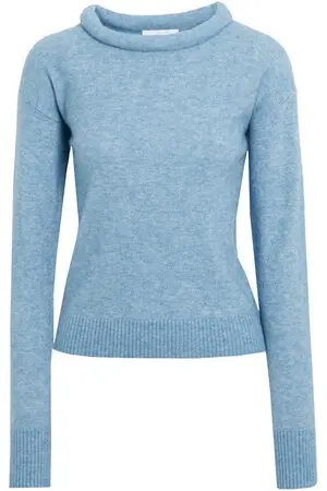 Helmut Lang Mélange Brushed Woolblend Sweater - Light Blue