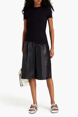 Helmut Lang Ribbed Pima Cotton-blend Jersey Top