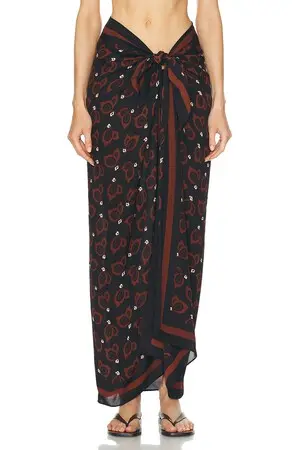 Matteau Matteau Silk Sarong In Chocolate Casablanca