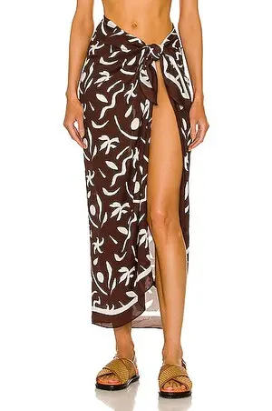 Matteau Matteau Silk Sarong In Chocolate Cortez