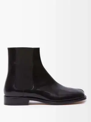 MAISON MARGIELA Maison Margiela - Tabi Split-toe Patent-leather Chelsea Boots - Mens - Black - Black