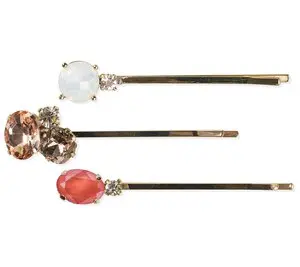 VIOLET & BROOKS Skylar Crystal Bobby Pin Trio - One-color