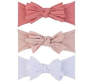 ELY'S & CO. Set Of 3 Jersey Cotton Bow Headbands - One-color