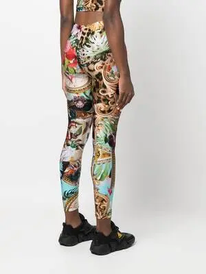 Philipp Plein Baroque-floral Print Leggings