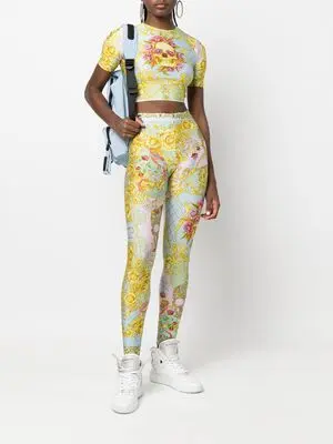 Philipp Plein Baroque-print High-waisted Leggings