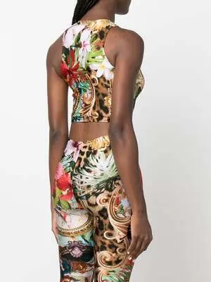 Philipp Plein Baroque-flower Crop Top