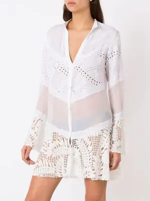 AMIR SLAMA Sheer-panel Shirt Dress