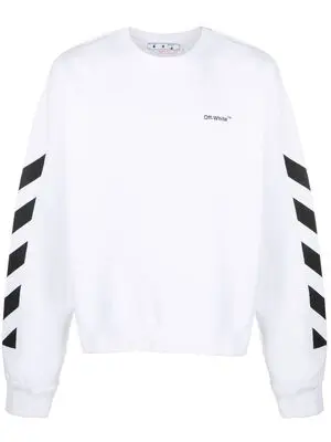 Off-White Logo-Print Cotton Sweatshirt White Black
