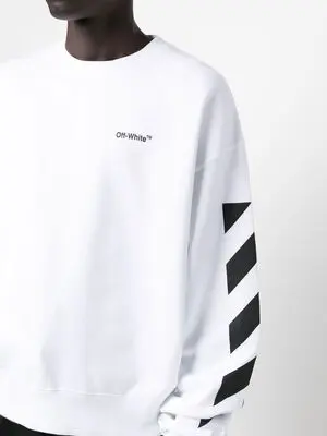 Off-White Logo-print Cotton Sweatshirt - White