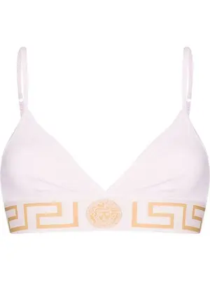 Versace Greca-trim Triangle Bra - Pink
