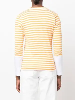 Play Comme Des Garcon Striped Long-sleeve T-shirt - Yellow