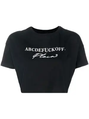 Philipp Plein Cotton Slogan-print Cropped T-shirt
