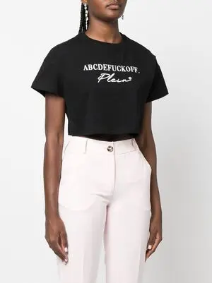 Philipp Plein Cotton Slogan-print Cropped T-shirt