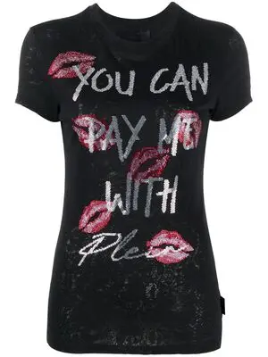 Philipp Plein Rhinestone-embellished T-shirt - Black