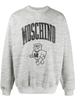 Moschino Logo Crew-neck Sweatshirt - Grey