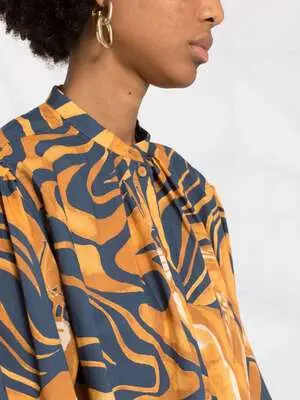 Alberta Ferretti Abstract-print Cotton Blouse